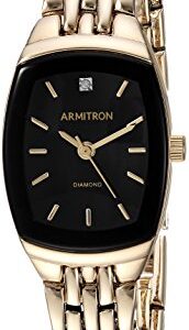 Armitron Women's 75/5195BKGP Diamond Accented Black Dial Gold-Tone Bracelet Watch