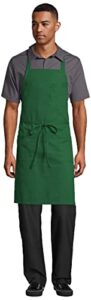 uncommon threads mens restaurant bib apron, kelly, one size us