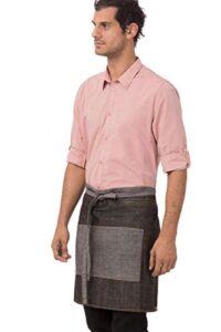 chef works unisex manhattan half bistro apron, black, one size