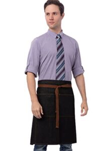 chef works unisex memphis bistro apron, black, one size