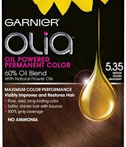 Garnier Olia Oil Powered Permanent Hair Color, 5.35 Medium Golden Mahogany