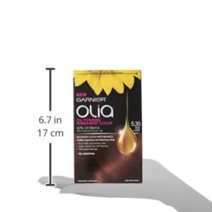 Garnier Olia Oil Powered Permanent Hair Color, 5.35 Medium Golden Mahogany