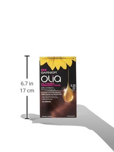 Garnier Olia Oil Powered Permanent Hair Color, 5.35 Medium Golden Mahogany