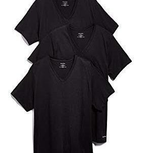 Calvin Klein Men's Cotton Classics Multipack V Neck T-Shirts, Black, X-Large