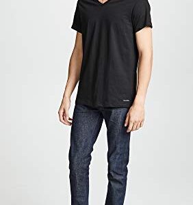 Calvin Klein Men's Cotton Classics Multipack V Neck T-Shirts, Black, X-Large