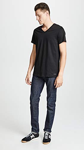 Calvin Klein Men's Cotton Classics Multipack V Neck T-Shirts, Black, X-Large