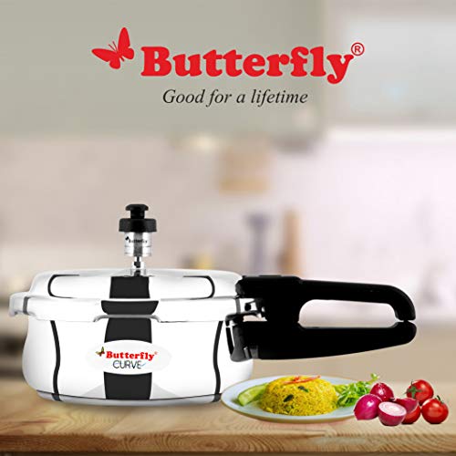 Butterfly Curve 2 LTR Pressure Cooker, 2 Litres, Silver