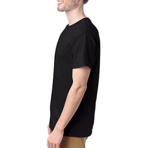 Hanes mens Essentials Short Sleeve T-shirt Value Pack (4-pack) athletic t shirts, Black, Large US