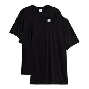 hanes mens sport cool dri performance tee fashion t shirts, black, large us-(pack of 2)