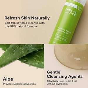 Paula's Choice EARTH SOURCED Perfectly Natural Gel Cleanser with Aloe, 98% Natural & Fragrance Free, 6.7 Ounce