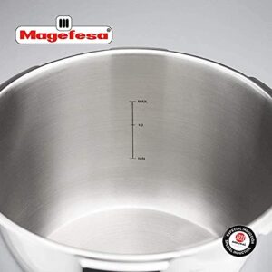 MAGEFESA ® Star B fast pressure cooker, 10.6 Quart, with rounded bottom, made in 18/10 stainless steel, suitable for all types of stovetops, included indution, 3 heavy security systems, 8 psi