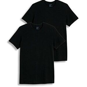 Jockey Men's T-Shirts Slim Fit Cotton Stretch Crew Neck T-Shirt - 2 Pack, Black, XL