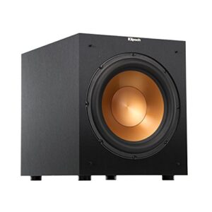 klipsch r-12sw powerful deep bass front firing 12" copper-spun driver 400w digital power subwoofer 14" x 18.5" x 16"