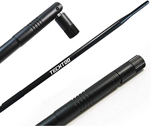 TECHTOO 9dBi Omni WiFi Antenna with RP-SMA Connector for Wireless Network Router/USB Adapter/PCI PCIe Cards/IP Camera/Wireless Range Extender(2-Pack)