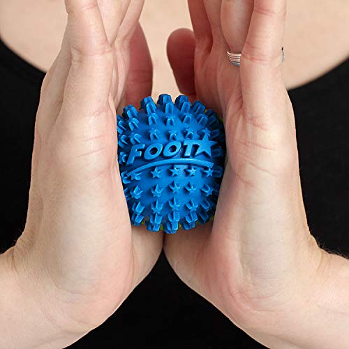 Body Back Foot Star Massager Ball and Plantar Fasciitis Roller - Soothe Foot Stress, Discomfort, Aches, & Tightness (2-Inch, Blue)