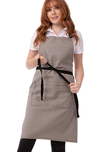 Chef Works Unisex Portland Bib Apron, Black, One Size