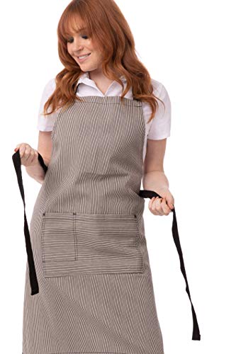 Chef Works Unisex Portland Bib Apron, Black, One Size