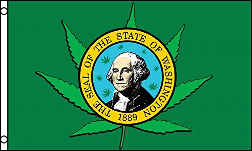 WASHINGTON State MARIJUANA FLAG, 3'X5' WA dispensary sign