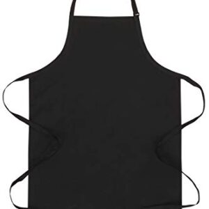 Chef Works Unisex Bib Apron without Pockets, Black, One Size