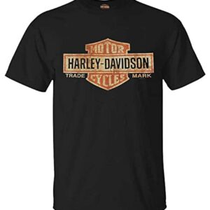 Harley-Davidson Men's Distressed Elongated Bar & Shield Black Tee 30296553 (XL)