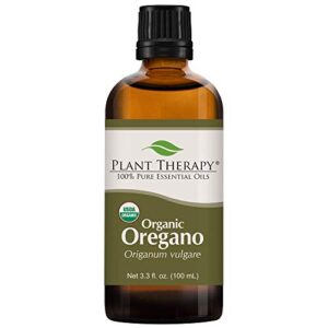 plant therapy organic oregano essential oil 100% pure, usda certified organic, undiluted, natural aromatherapy, therapeutic grade 100 ml (3.3 oz)