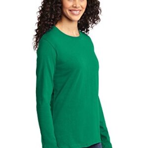 Port & Company Ladies Long Sleeve Core Cotton Tee XL Kelly