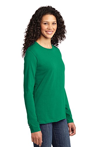 Port & Company Ladies Long Sleeve Core Cotton Tee XL Kelly