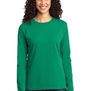 Port & Company Ladies Long Sleeve Core Cotton Tee XL Kelly