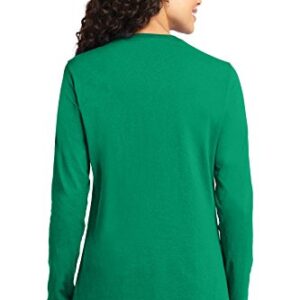 Port & Company Ladies Long Sleeve Core Cotton Tee XL Kelly