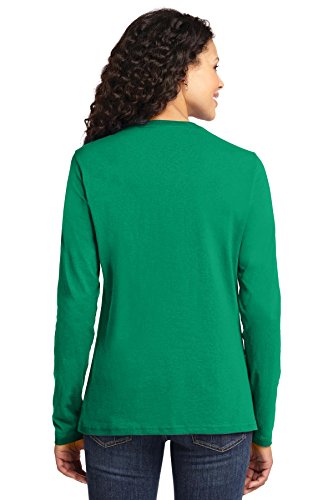 Port & Company Ladies Long Sleeve Core Cotton Tee XL Kelly