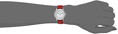 Timex Women's TW2P68700 Easy Reader Red Croco Pattern Leather Strap Watch, Red/Silver-Tone, Round, Easy Reader 30mm