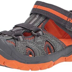 Merrell Kid's Unisex Hydro Sport Sandal, Grey/Orange,11 Big Kid