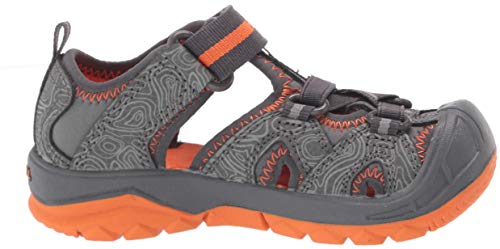 Merrell Kid's Unisex Hydro Sport Sandal, Grey/Orange,11 Big Kid