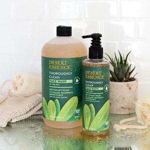 Desert Essence Thoroughly Clean Face Wash for Oily Skin, 8.5 fl oz (2 Pack) Gluten Free, Vegan, Non-GMO Gentle Daily Cleanser - Tea Tree Oil, Organic Lavender & Chamomile to Remove Dirt, Oil & Makeup