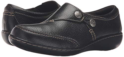 Clarks Women's Ashland Lane Q Slip-On Loafer, Black, 9 M US