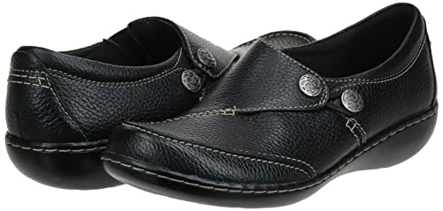 Clarks Women's Ashland Lane Q Slip-On Loafer, Black, 9 M US