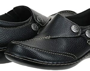 Clarks Women's Ashland Lane Q Slip-On Loafer, Black, 9 M US