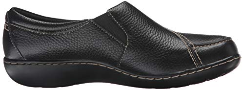 Clarks Women's Ashland Lane Q Slip-On Loafer, Black, 9 M US