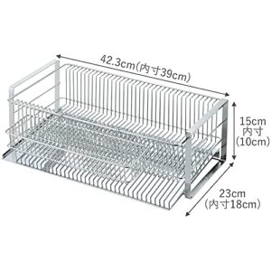 下村企販 Shimomura Kihan 35728 Tsubamesanjo Dish Rack, Slim, Vertical Storage, Made in Japan, Stainless Steel, Chopsticks Rest Included