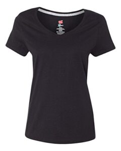 hanes womens x-temp v-neck t-shirt novelty t shirts, black, x-large us