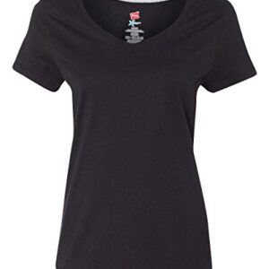 Hanes womens X-temp V-neck T-shirt novelty t shirts, Black, X-Large US