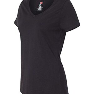 Hanes womens X-temp V-neck T-shirt novelty t shirts, Black, X-Large US