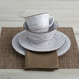 Pfaltzgraff Trellis White 16-Piece Stoneware Dinnerware Set, Service for 4