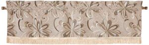 chenille chateau vintage floral design 60" x 15" window valance, color gold