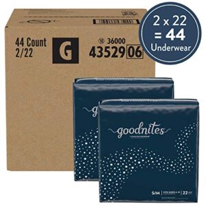 Goodnites Nighttime Bedwetting Underwear, Girls' S/M (43-68 lb.), 44 Ct