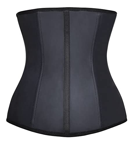 YIANNA Waist Trainer for Women Tummy Control Latex Underbust Waist Cincher Corset Sport Girdle Hourglass Body Shaper,(Black, S)