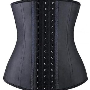 YIANNA Waist Trainer for Women Tummy Control Latex Underbust Waist Cincher Corset Sport Girdle Hourglass Body Shaper,(Black, S)