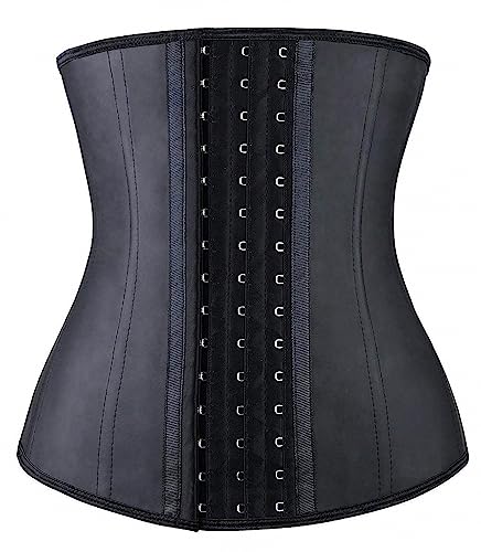 YIANNA Waist Trainer for Women Tummy Control Latex Underbust Waist Cincher Corset Sport Girdle Hourglass Body Shaper,(Black, S)