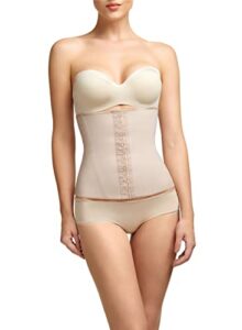 squeem - perfectly curvy, women's firm control strapless waist cincher beige