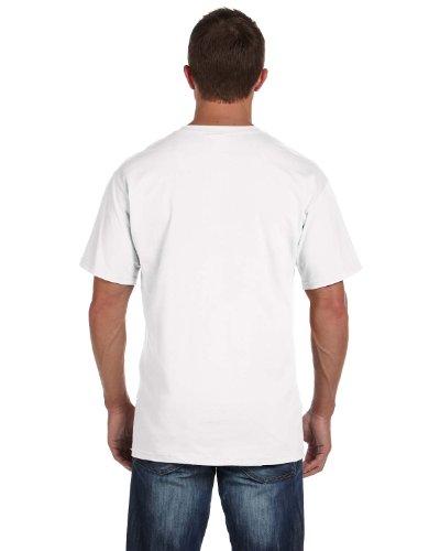 Fruit of the Loom 5 oz. 100% Heavy Cotton HD Pocket T-Shirt (3931P) White, XL